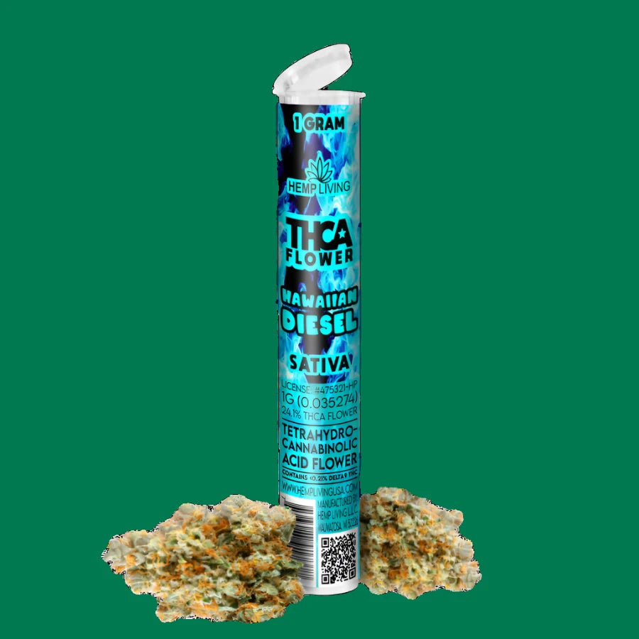 Hemp Living THCA Flower: Hawaiian Diesel – Knuckleheads shop